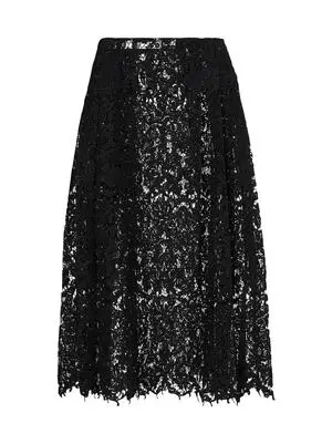 FENDI FENDI Macrame Lace A-Line Midi Skirt