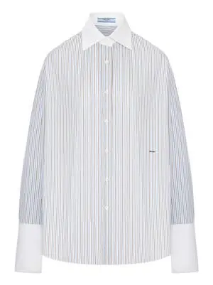 PRADA PRADA Striped Cotton Shirt With Contrasting Cuffs