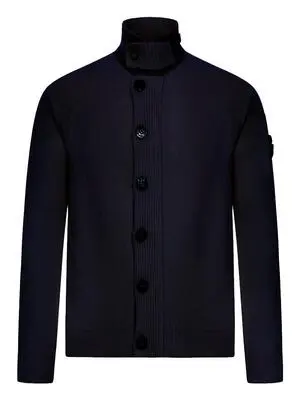 Stone Island Lambswool Zip-up Sweater - Blue