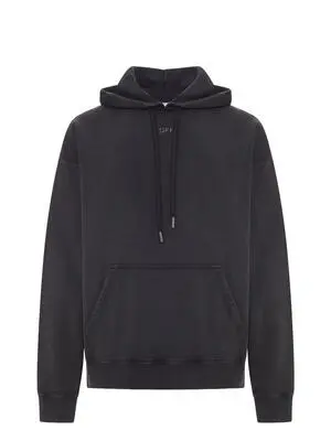 OFF-WHITE OFF-WHITE Relaxed-Fit Washed Cotton Fleece Hoodie With Graphic Back Print