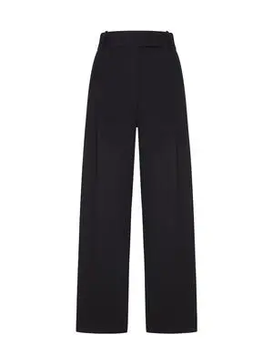 Giorgio Armani High-waisted Palazzo Trousers In Compact Fabric - Black