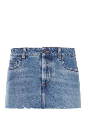 Miu Miu Miu Miu Denim Mini Skirt Multicolor