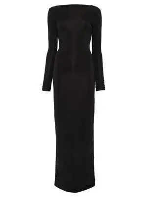 Cult Gaia Long Sleeve Embellished Floor-length Dress - Black