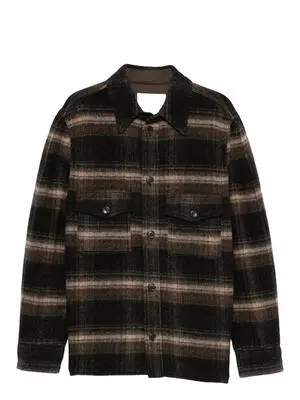 Isabel Marant Étoile Checked Spread Collar Long Sleeve Jacket - Brown