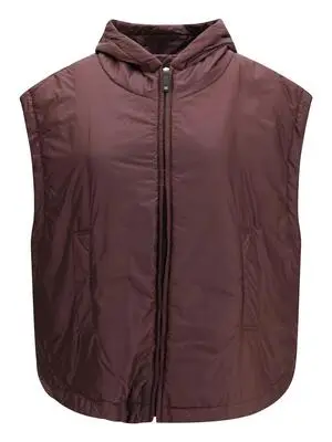 Max Mara Hooded Padded Vest In Water Repellent Canvas - Multicolor