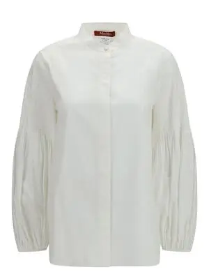 Max Mara Silk Balloon Sleeve Blouse - White