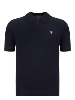 Prada Virgin Wool Polo Shirt - Black