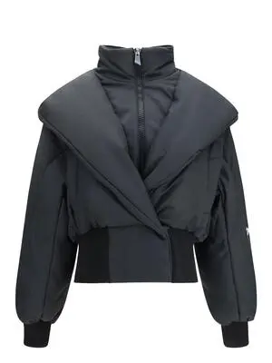Attico Padded Shawl Collar Puffer Jacket - Black