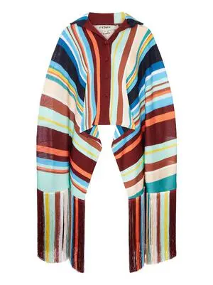 Fendi Striped Viscose Knit Poncho Shirt - Multicolor