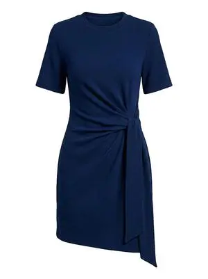 EXQUISE Velvet Dress- Navy - Blue