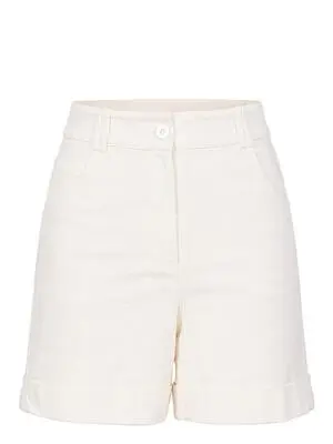 EXQUISE Buttoned Denim Shorts - Beige