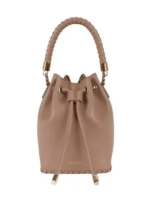 SAONARA BRAND Saonara Mini Bucket Bag In Calf Leather - Black