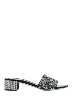 Rene Caovilla Allura Crystal-embellished Slides - Black