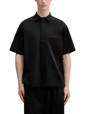 BEAMS Tech Zip-pocket Short-sleeved Shirt - Black