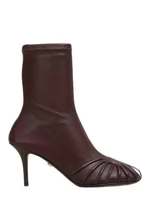 ALEVI MILANO Karen Fan-detail Ankle Boots - Brown