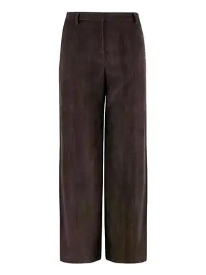F.IT Corduroy Wide-leg Trousers - Brown