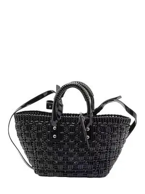 Balenciaga 2021-2026 Xs Faux Leather Bistro Basket Bag Satchel - Black