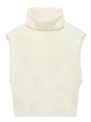 Simkhai Ribbed Roll-neck Sleeveless Jumper - White