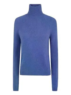 BASE Alpaca Roll Neck Sweater - Blue