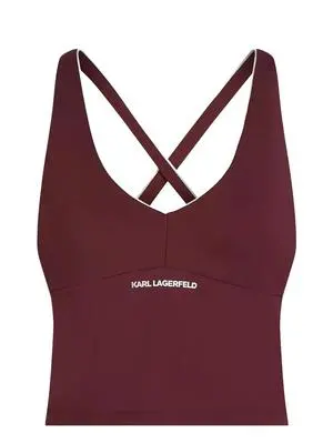 Karl Lagerfeld Contrast Piping Athleisure Tank Top - Red