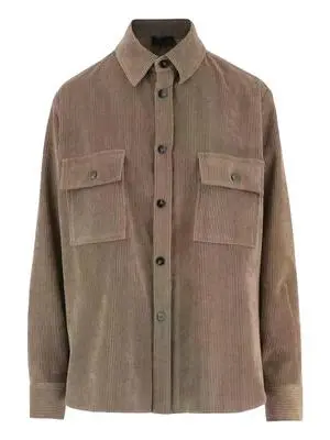 F.IT Corduroy Flap-pocket Shirt - Brown