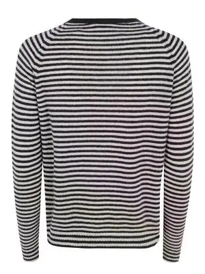 BASE Striped Cashmere Sweater - Black