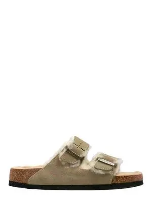 BIRKENSTOCK Arizona Shearling Lined Sandals - Neutrals