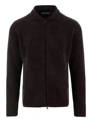 Tagliatore Zip-up Collared Jacket - Brown