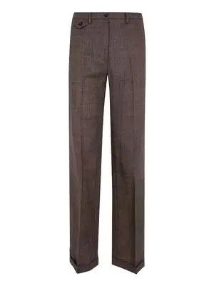 Seventy Houndstooth Wool Trousers - Brown