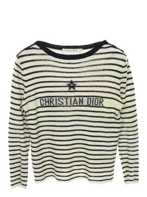 Dior Christian Dior Long Sleeve Knitted T-Shirt Neutrals