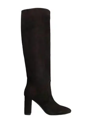 VIA ROMA 15 Suede Block-heel Boots - Brown