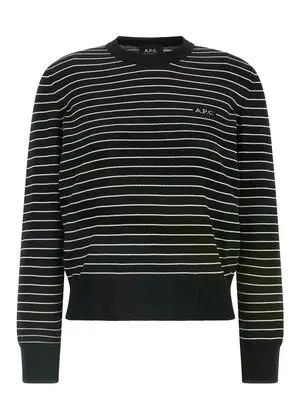 A.p.c. Sima Striped Crew Neck Sweater - Black