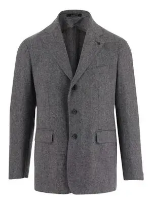 Tagliatore Herringbone Single-breasted Blazer - Grey