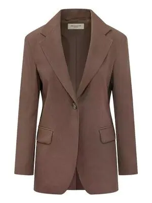 Max Mara Single-Breasted Woollen Cloth Blazer Brown
