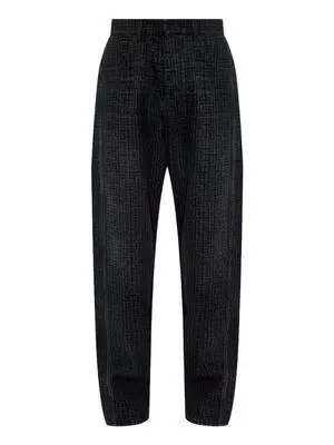 Balmain Monogram Print Jeans - Black