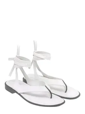 TOD'S Tod's Vintage Leather Thong Sandals With Wraparound Ankle Ties