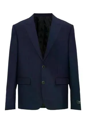 BALMAIN Logo-patch Wool Blazer