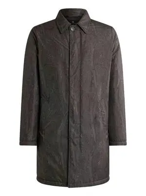 Etro Padded Raincoat With Arnica Motif - Black