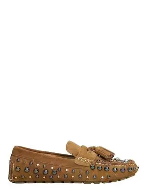 STRATEGIA SHOES Strategia Mykonos Studded Tassel Loafers - Brown