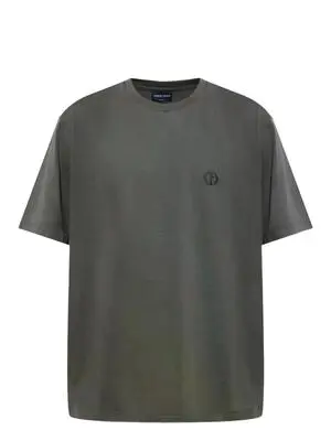 Giorgio Armani Embroidered-logo T-shirt Grey