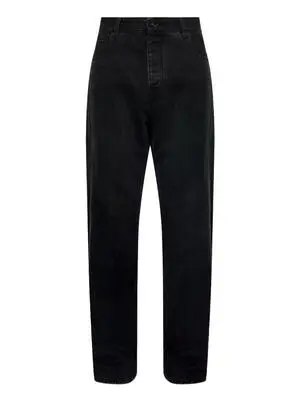 Balmain Logo Patch Loose-fit Jeans - Black