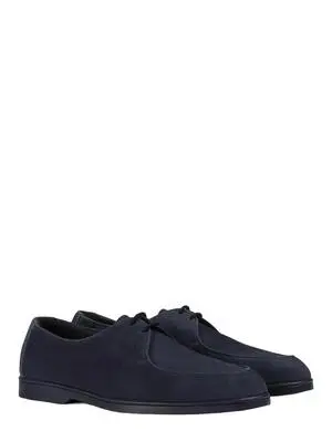 DOUCAL'S Suede Apron-toe Loafers - Blue