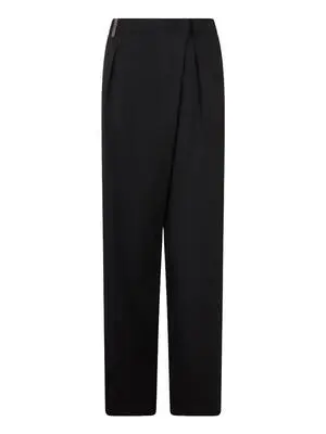 Peserico Pleated Wrap-style Trousers - Black