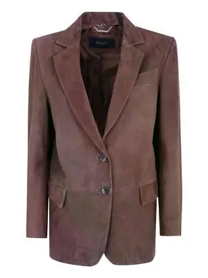 Seventy Suede Single-breasted Blazer - Brown