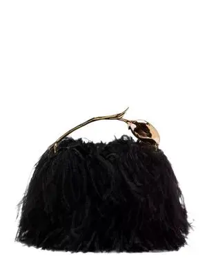 Erdem Mini Bloom Ostrich Feather Tote Bag - Black