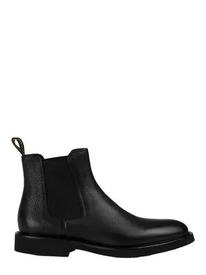 DOUCAL'S Tumbled Leather Chelsea Boots - Black