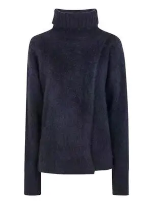 UMA WANG Brushed Texture Turtleneck Sweater - Black