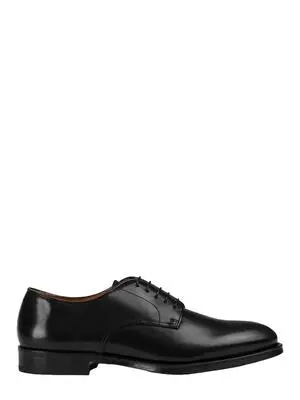 DOUCAL'S Lace-up Leather Derby Shoes - Black