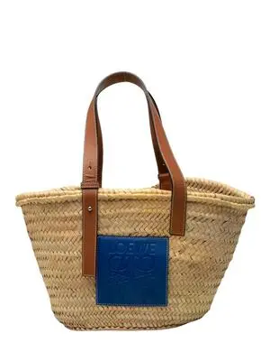 Loewe Medium Raffia Anagram Basket Tote Bag - Neutrals