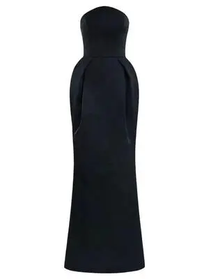 GEMY MAALOUF Strapless Floor-length Gown - Black
